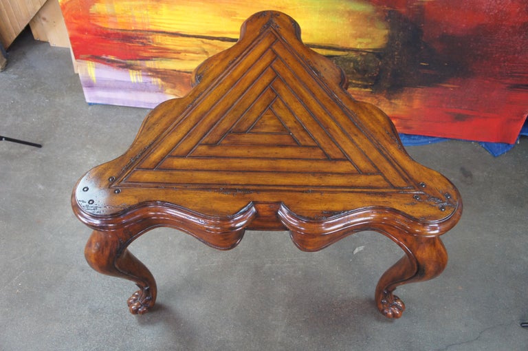 Marge Carson Mahogany Loire Serpentine Triangular Side Console Center ...