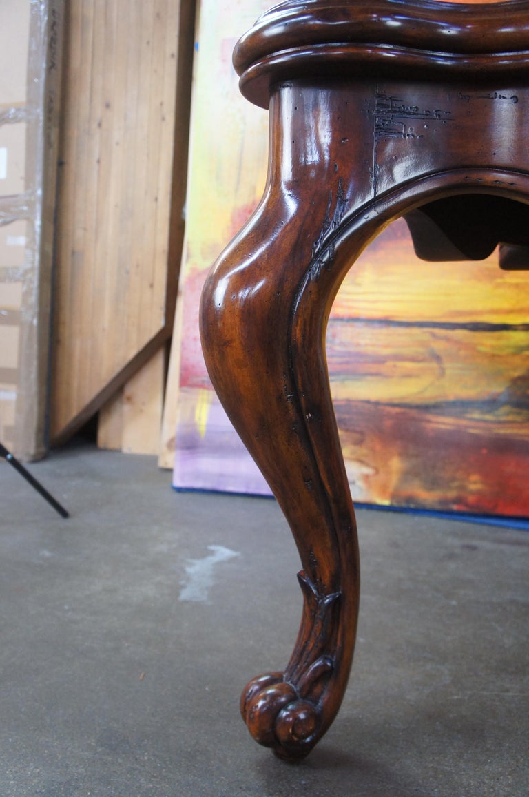 Marge Carson Mahogany Loire Serpentine Triangular Side Console Center ...