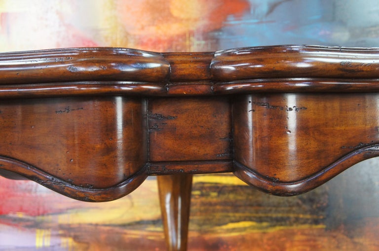 Marge Carson Mahogany Loire Serpentine Triangular Side Console Center ...