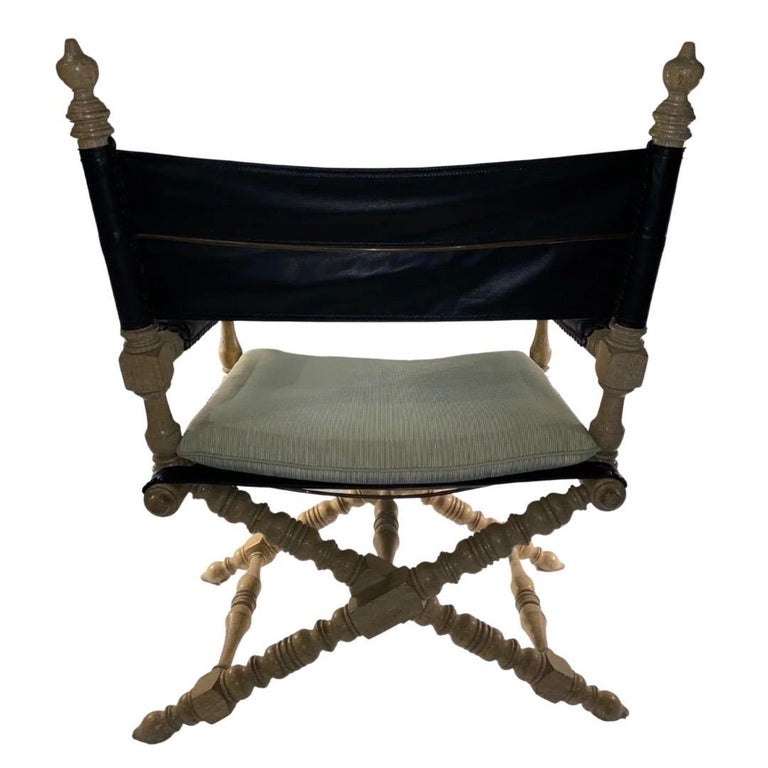 Marge Carson Pair of Campaign Chairs For Sale at 1stDibs