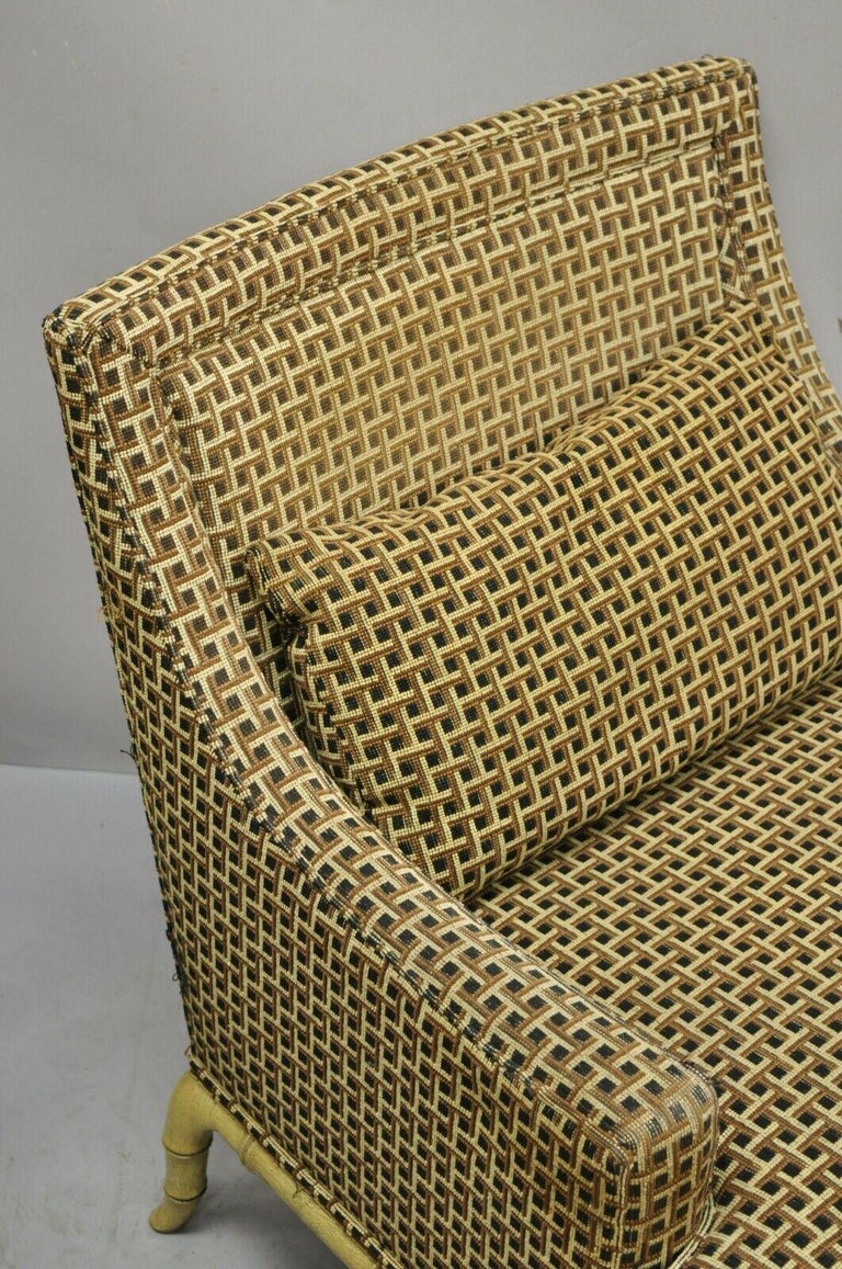 Marge Carson Vintage Faux Bamboo Hollywood Regency Lounge Club Chairs ...
