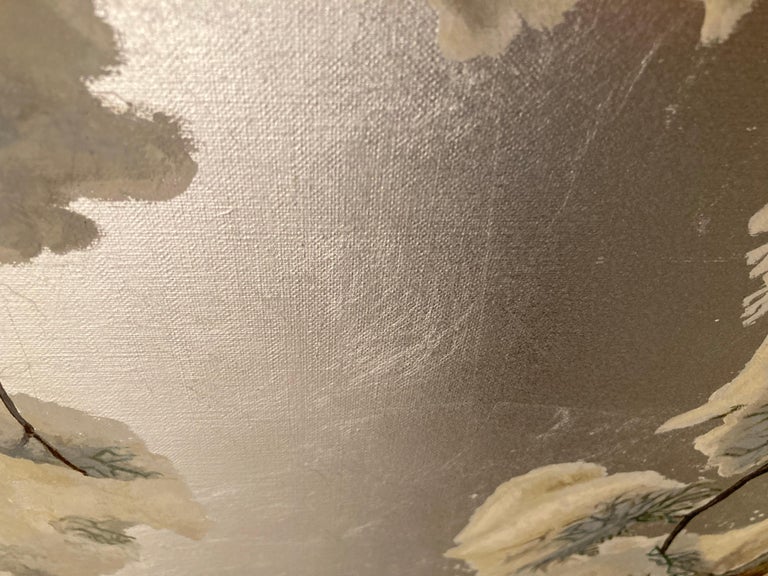 Margherita Leoni - Snowy tree; oil on silver ground canvas. By ...