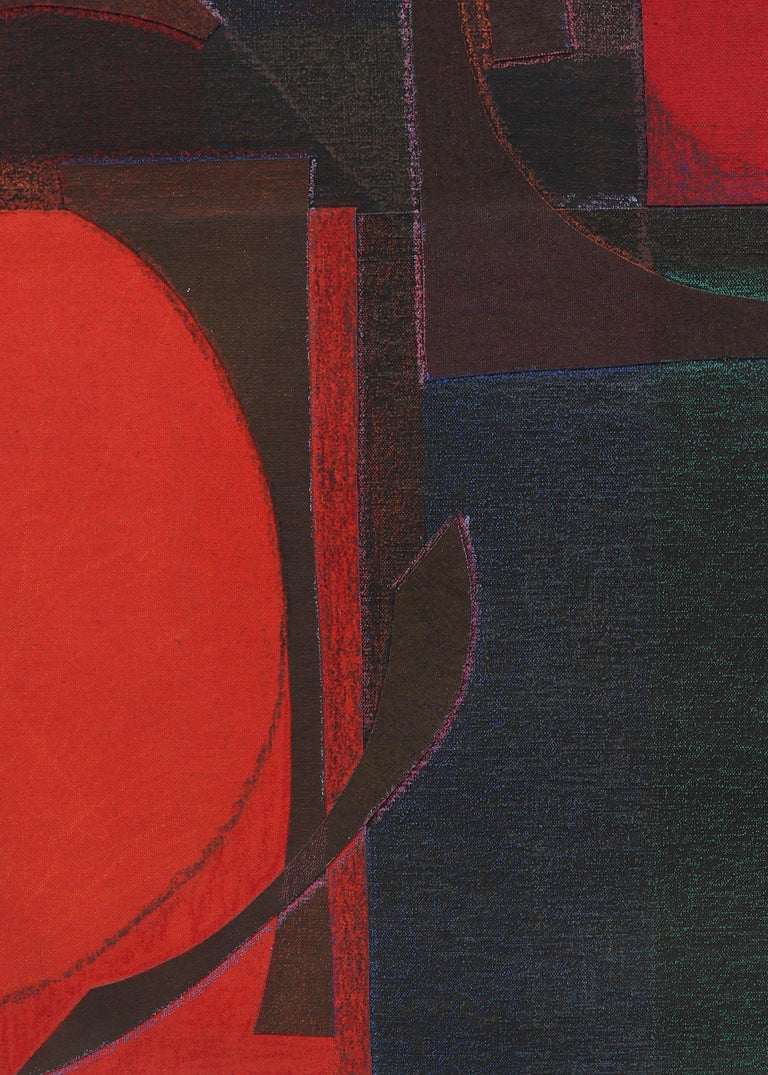 Margo Hoff - Light Street, Geometric Abstract Collage of a Street Lamps ...