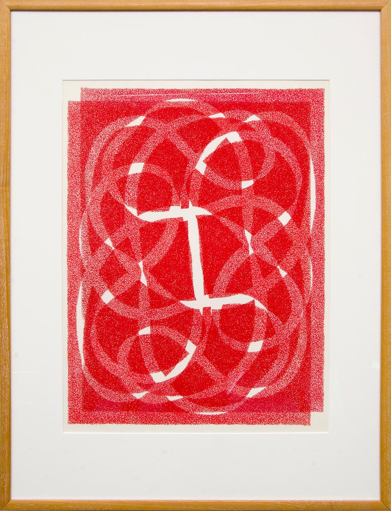 Margo Hoff - White Line - Red (Variation 2), Original Serigraph ...