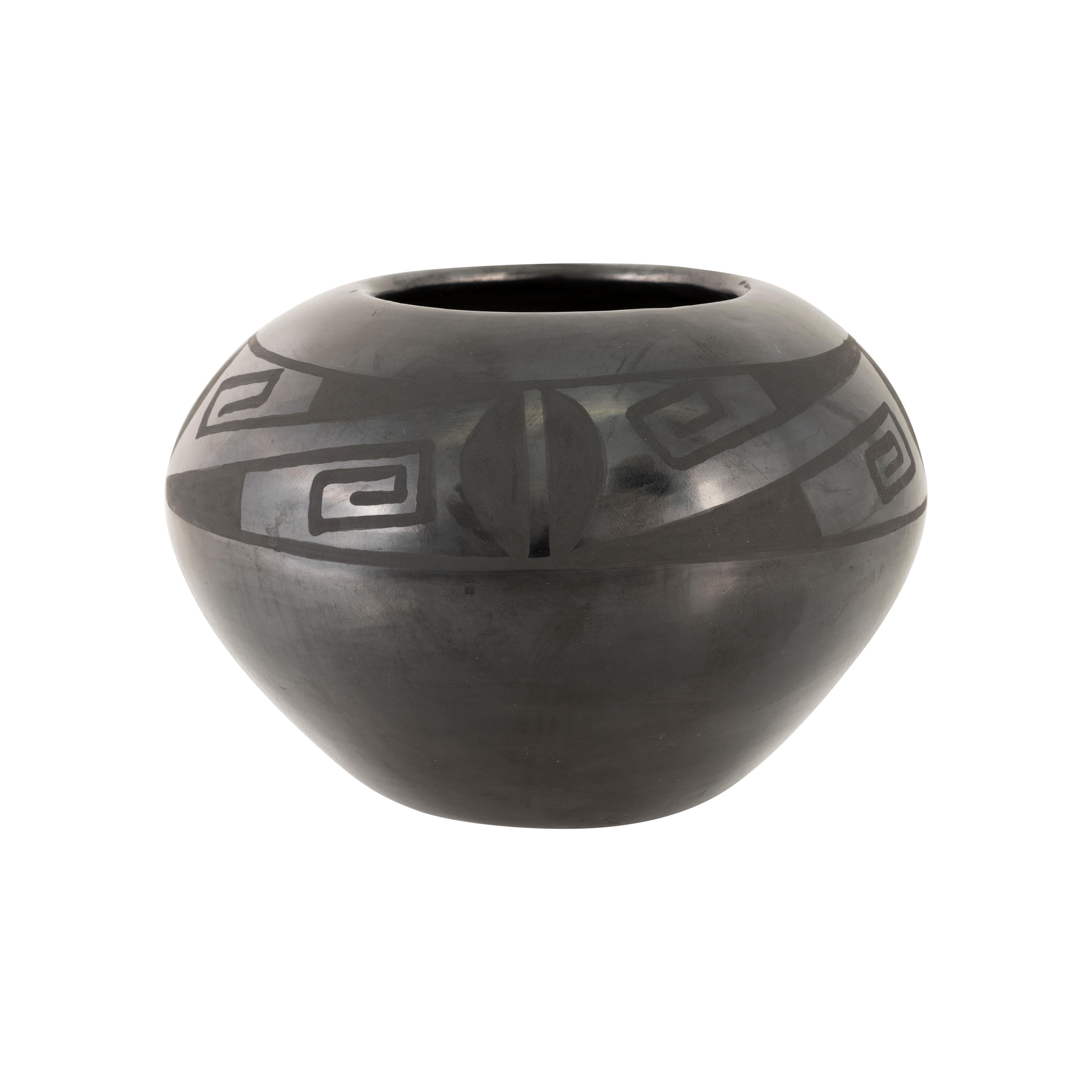 Maria and Santana Martinez Black Ware Pottery Bowl For Sale at 1stDibs