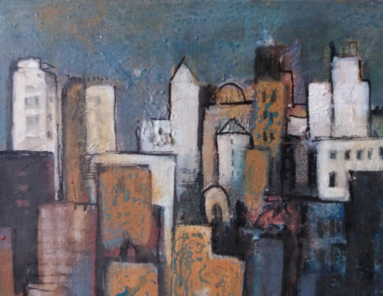 Maria Asuncion Raventos - City. original expressionist acrylic painting ...
