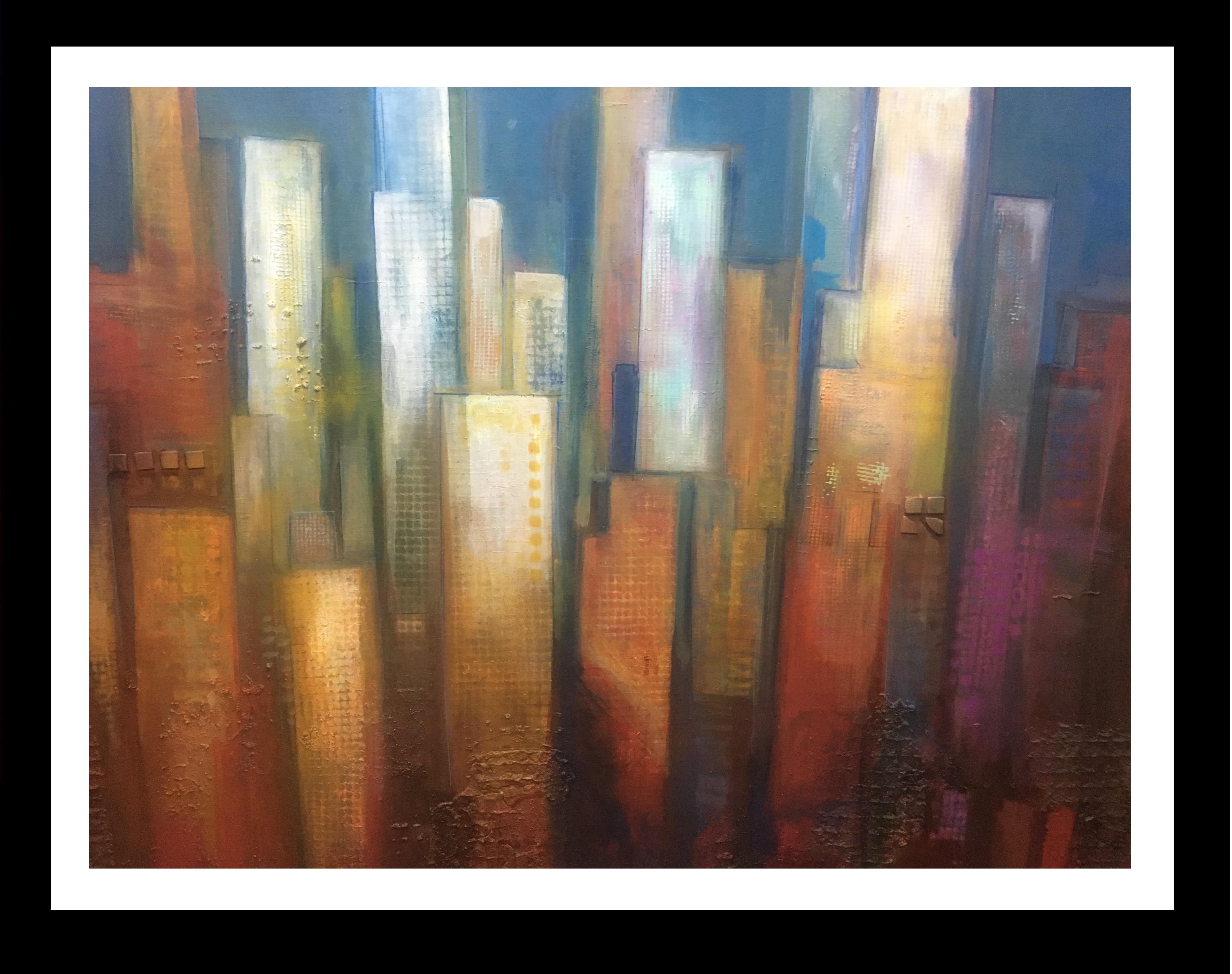 E.C. Bell - "Yellow Landscape" - Vertical expressionist landscape in ...