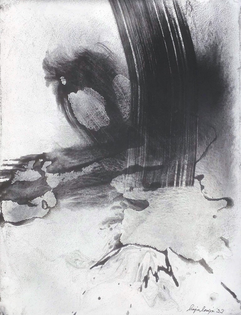 Maria Bacha - DIVE INTO BLACK III, Painting, Acrylic on Paper For Sale ...