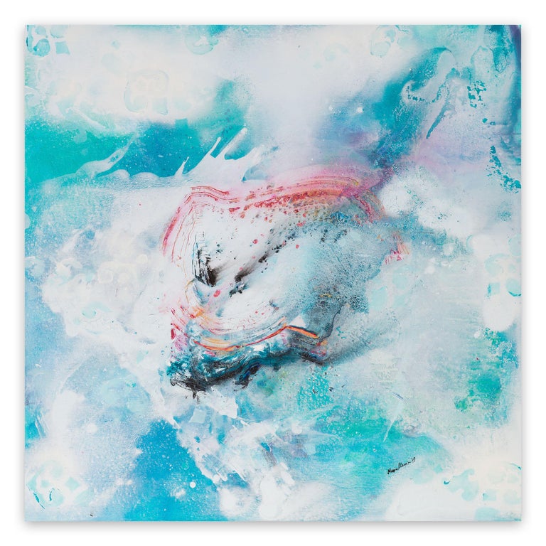 Maria Bacha - Sky Reflections (Abstract painting) For Sale at 1stDibs