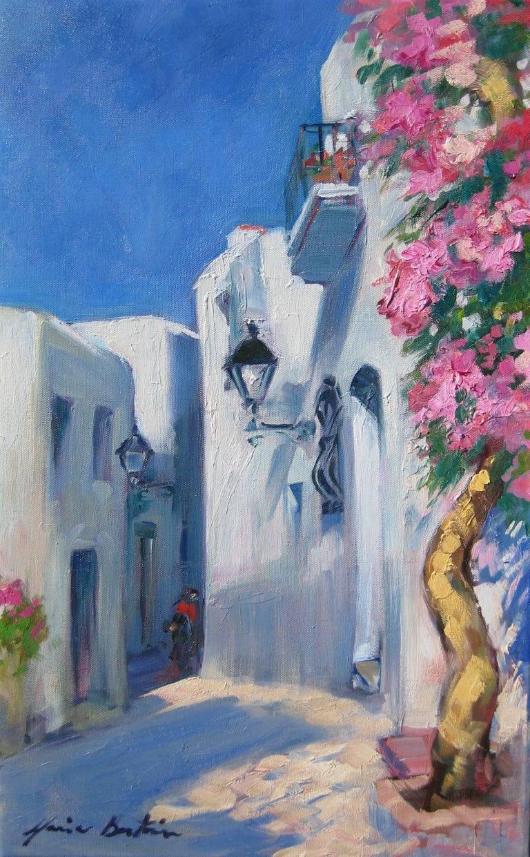 Maria Bertran - "Street In Mojacar" Modern Impressionist Oil Painting ...