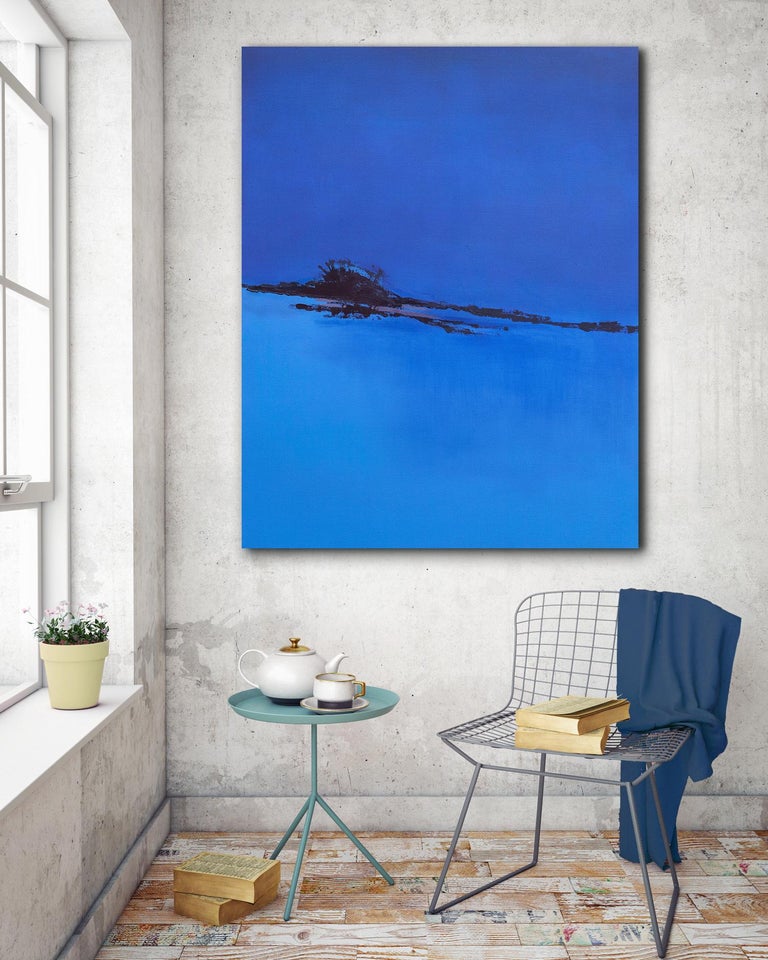 Maria Jose Concha - Moonlight II, abstract landscape painting ...