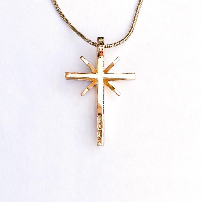 Maria Kotsoni, Contemporary 18K Gold and White Diamond Star Cross ...