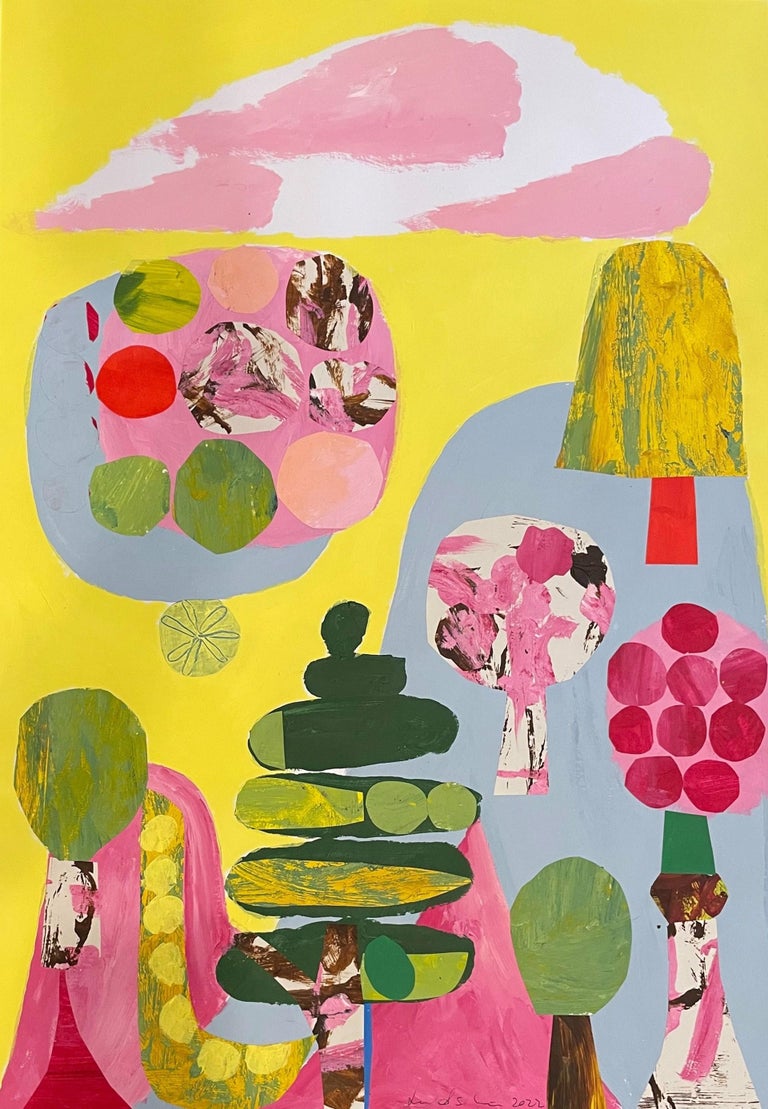 Maria Lundstrom - In the Woods XIV, acrylic on paper, landscape, nature ...