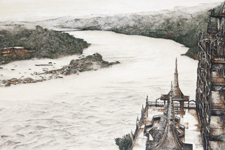 Maria Mitsumori - Arcane - Mineral and Ink, Landscape painting of ...
