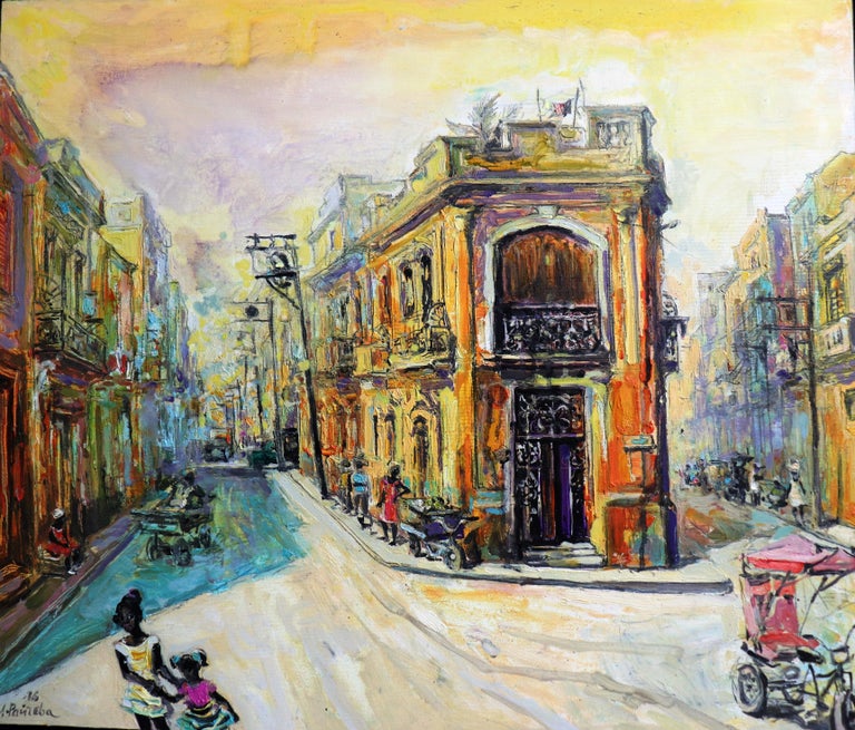 Maria Raycheva - La Habana - Cuba Landscape Painting Oil Colors Red ...