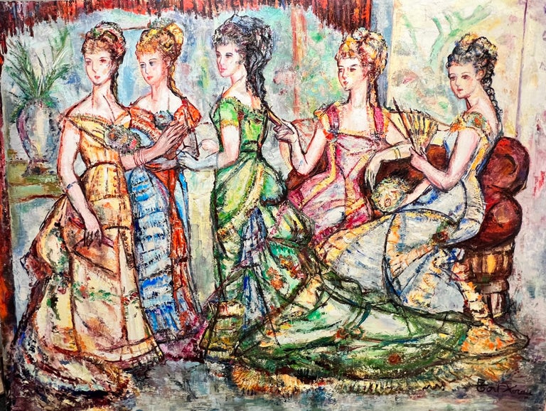 Maria Tort Xirau - Enormous Spanish/ French Oil Painting Belle Epoque ...