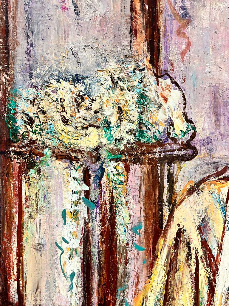 Maria Tort Xirau - Huge Spanish/ French Oil Painting Elegant Couple ...