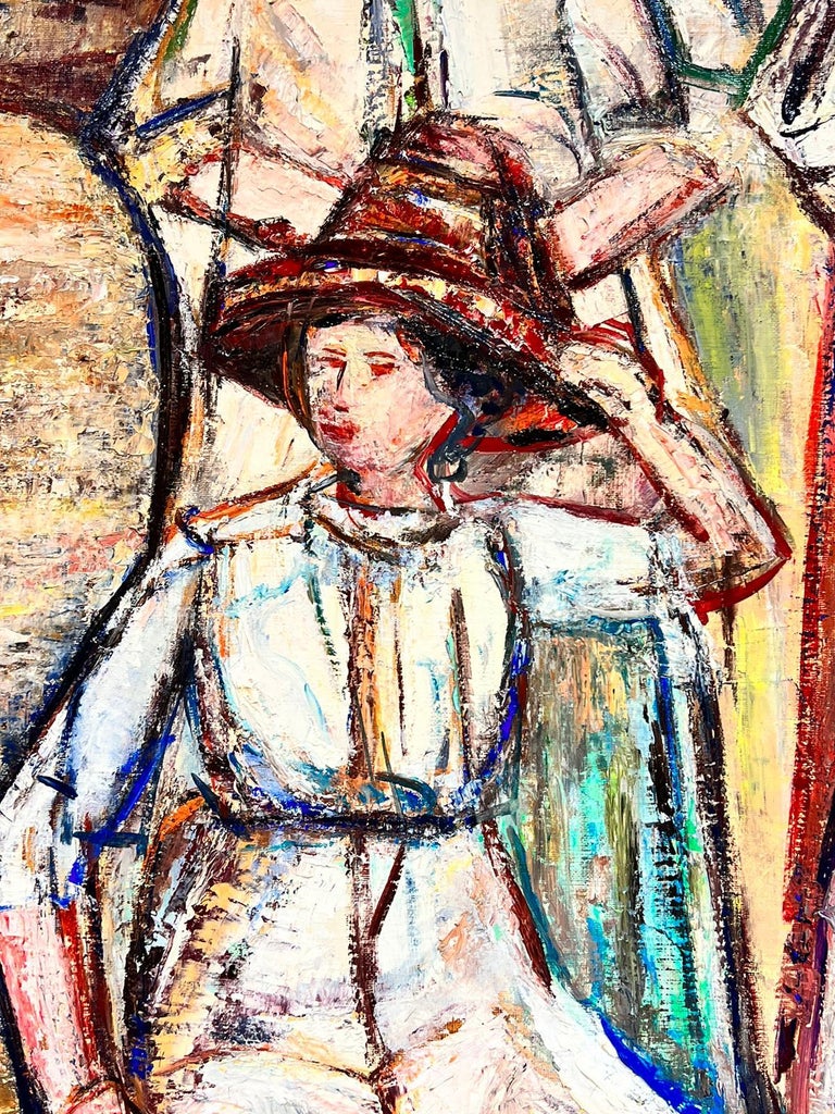 Maria Tort Xirau - Huge Spanish/ French Oil Painting Elegant Ladies on ...