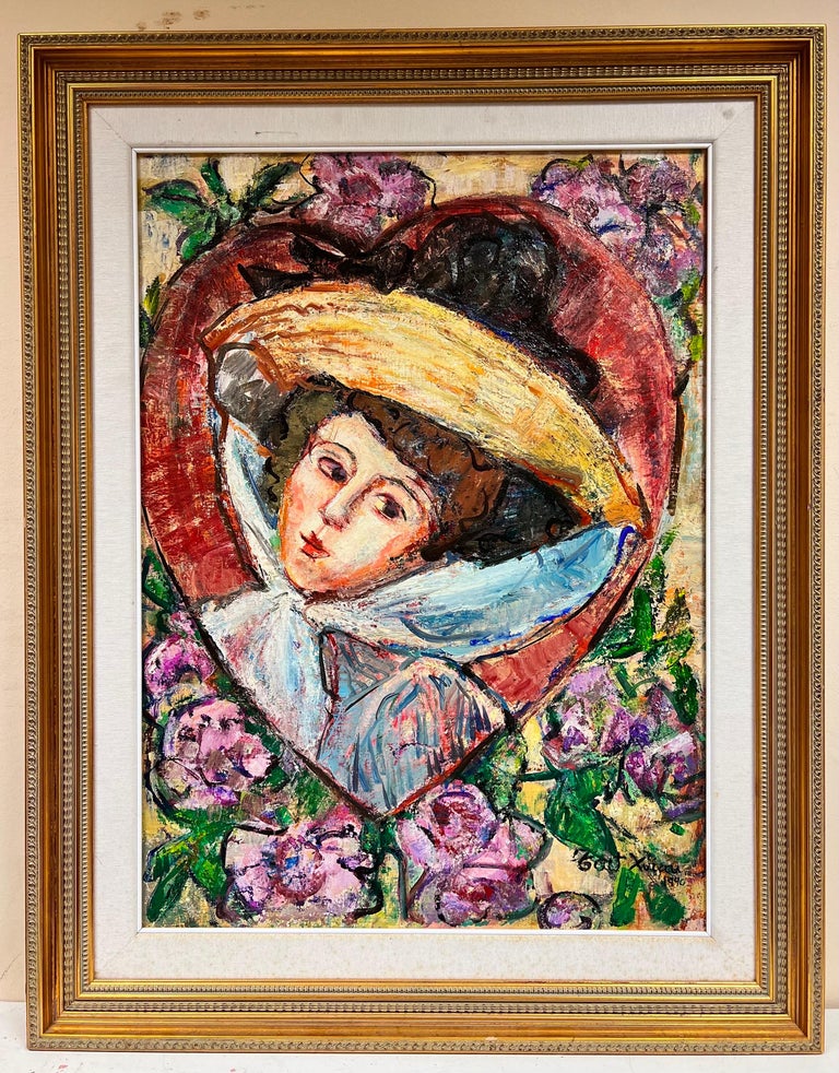 Maria Tort Xirau - Huge Spanish/ French Oil Painting Elegant Lady in a ...