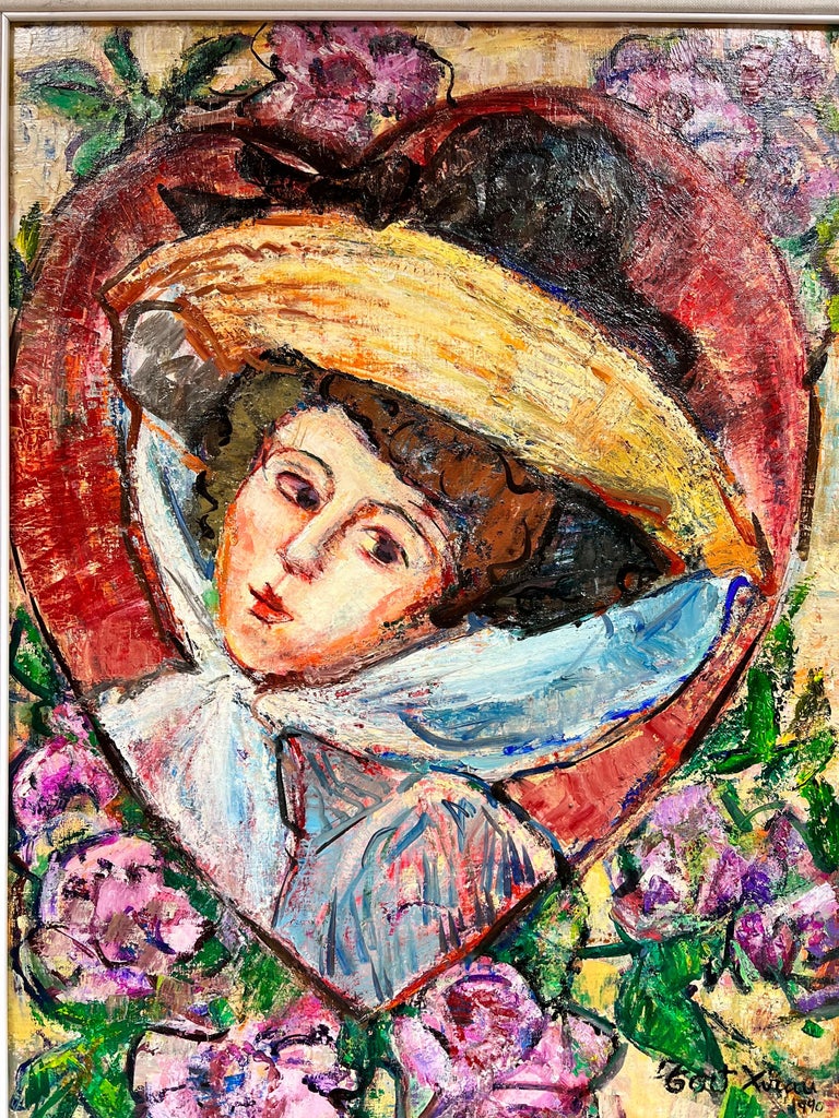 Maria Tort Xirau - Huge Spanish/ French Oil Painting Elegant Lady in a ...