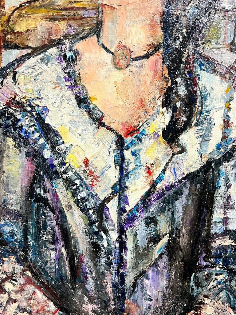 Maria Tort Xirau - Huge Spanish/ French Oil Painting Girl Seated in ...