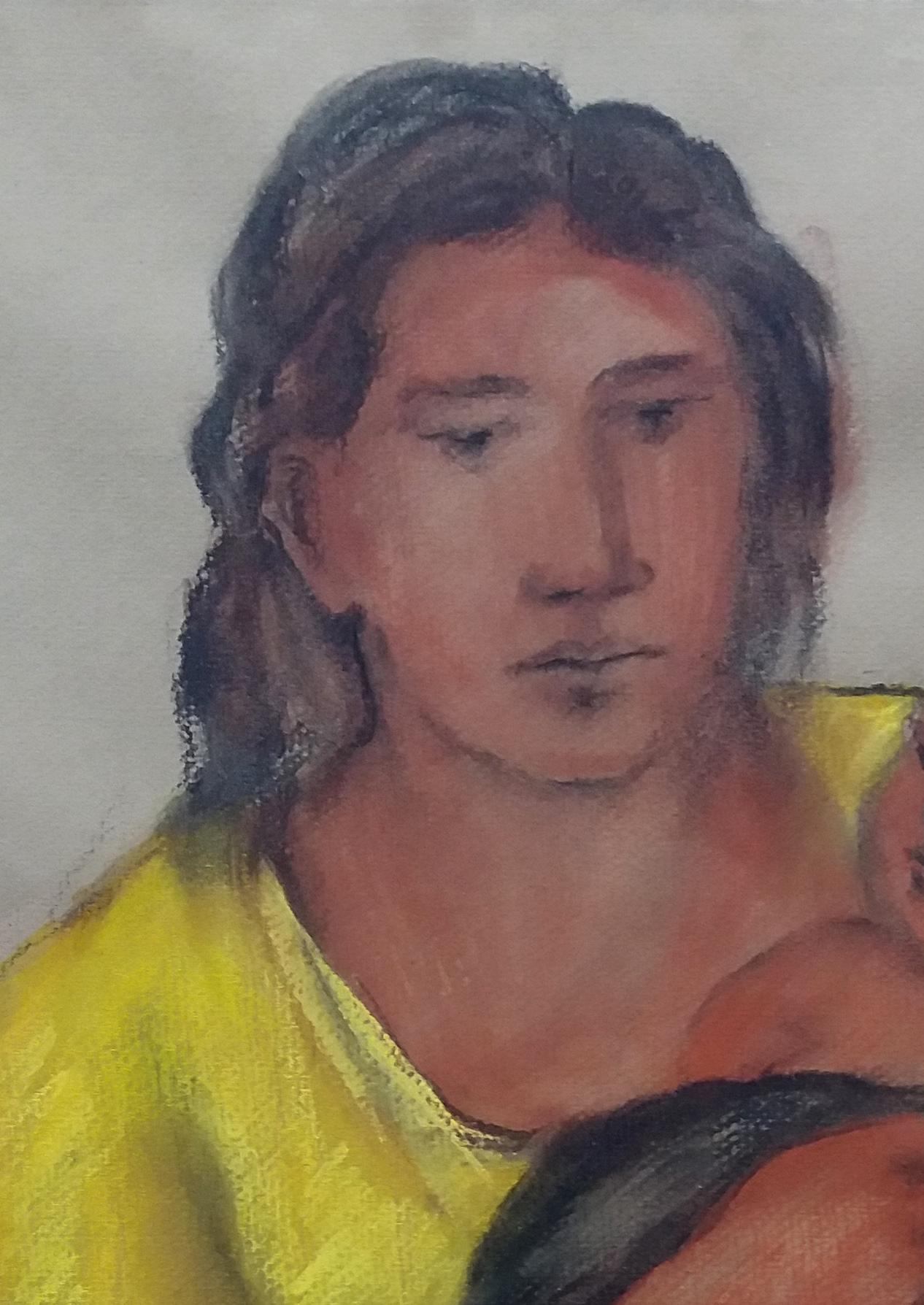 María Vich - Maria Vich 4 Maternity Baby Mother Fauvist original pastel ...