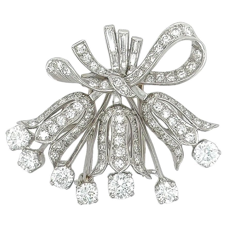 MARIANNE OSTIER Scrolling Ribbon Diamond Brooch For Sale at 1stDibs