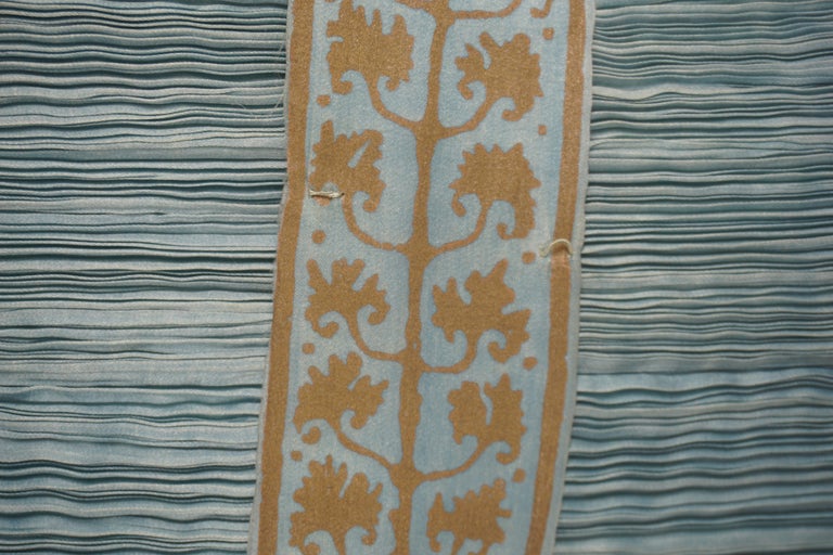 Mariano Fortuny Blue Pleated Delphos Silk Dress w/ Stenciled Belt at ...