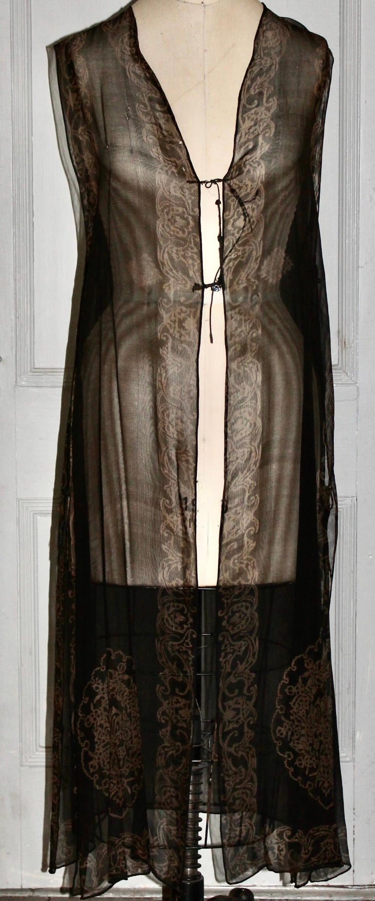 Mariano Fortuny Gauze Sleeveless Coat Vest For Sale at 1stDibs