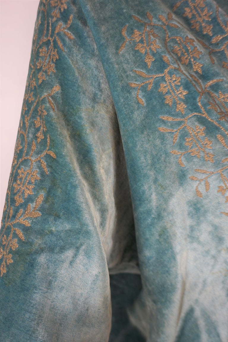 Mariano Fortuny Venice Labeled Blue Stenciled Velvet Evening Coat at ...