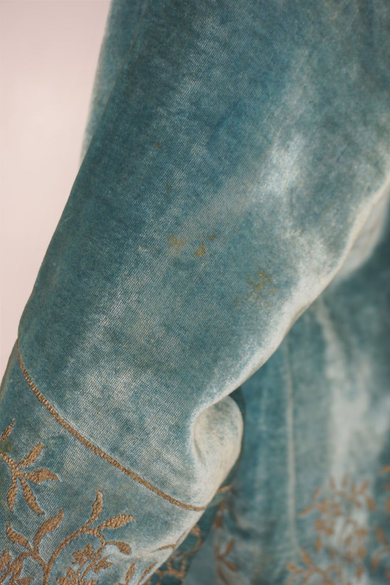 Mariano Fortuny Venice Labeled Blue Stenciled Velvet Evening Coat at ...