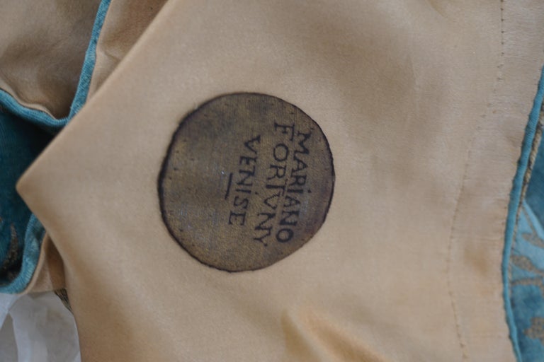 Mariano Fortuny Venice Labeled Blue Stenciled Velvet Evening Coat at ...