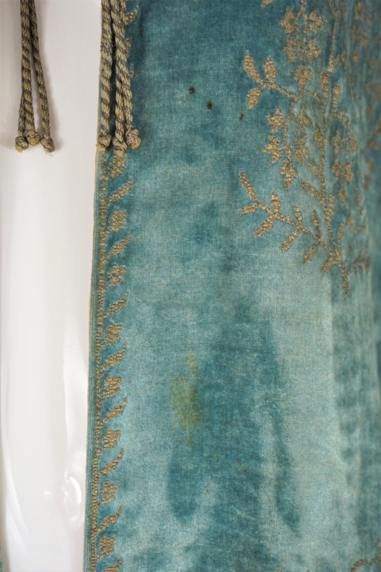 Mariano Fortuny Venice Labeled Blue Stenciled Velvet Evening Coat at ...