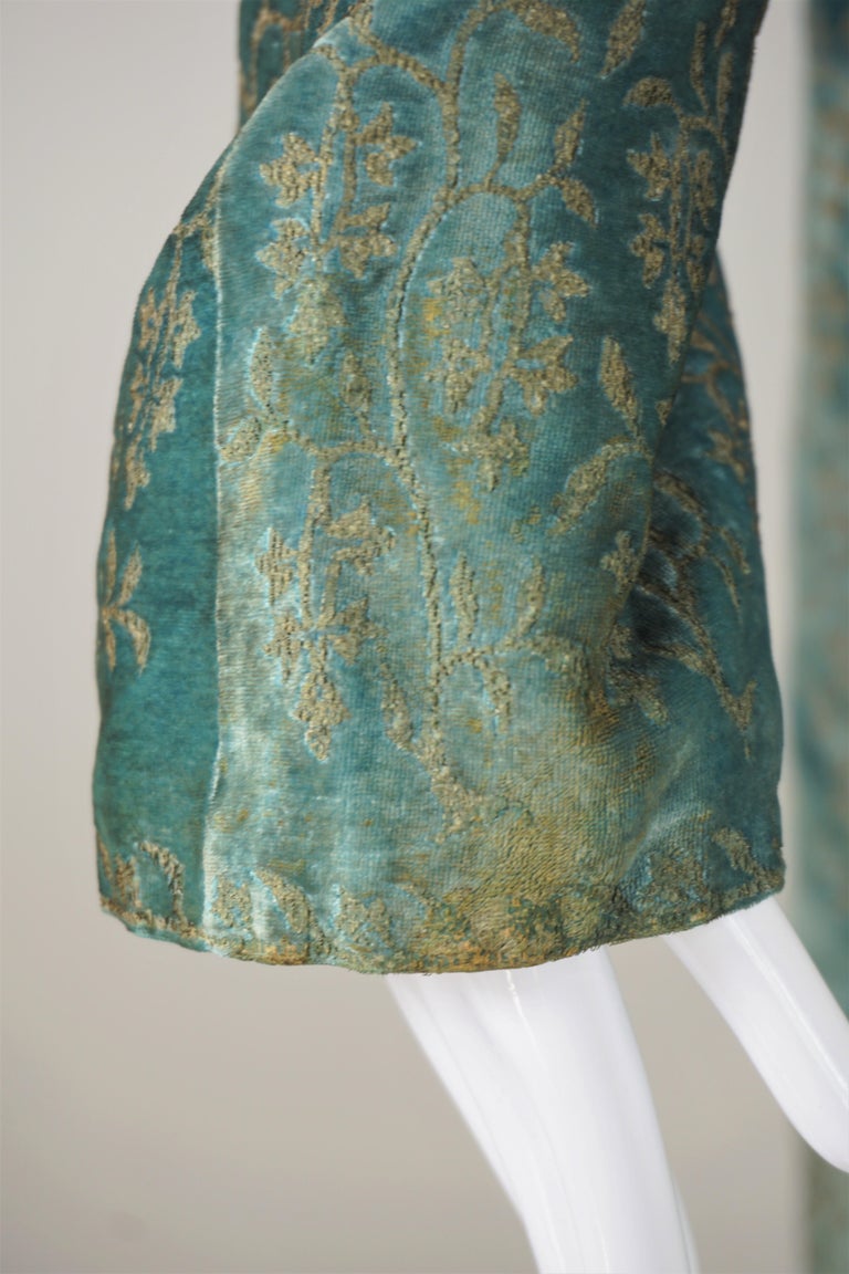 Mariano Fortuny Venice Labeled Blue Stenciled Velvet Evening Coat at ...
