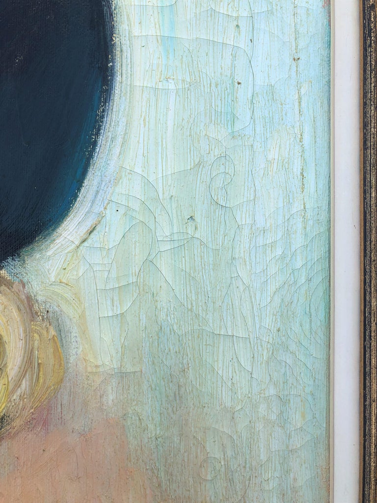 Mariano Tur de Montis - Woman with fan oil on canvas painting portrait ...