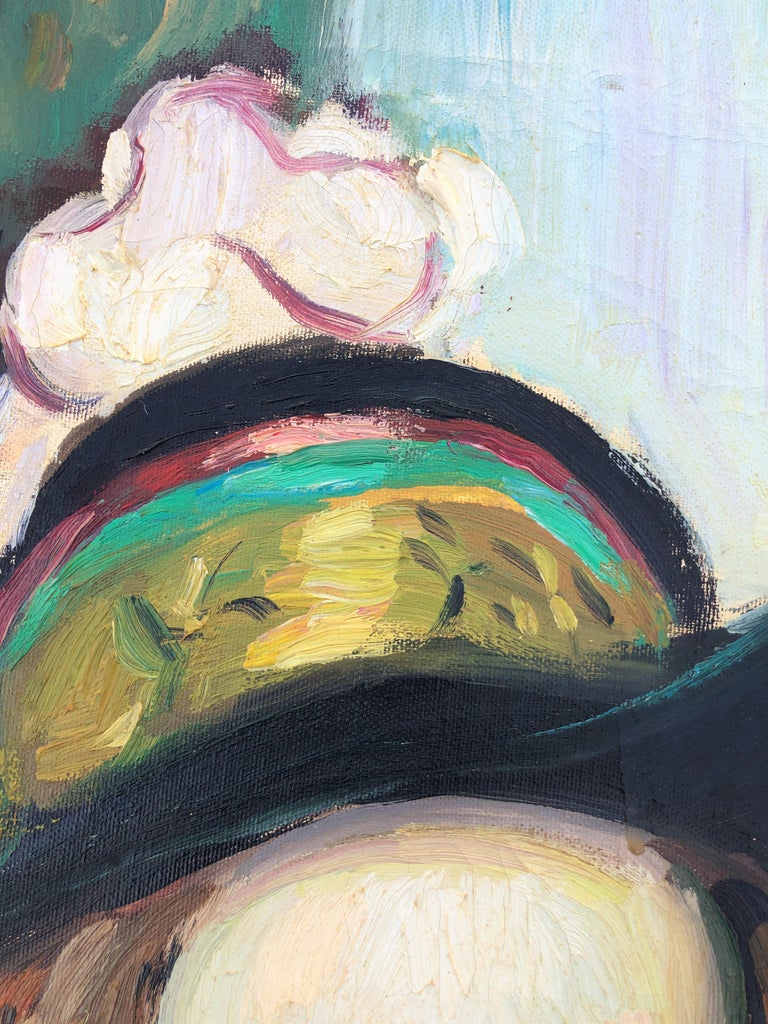 Mariano Tur de Montis - Woman with fan oil on canvas painting portrait ...