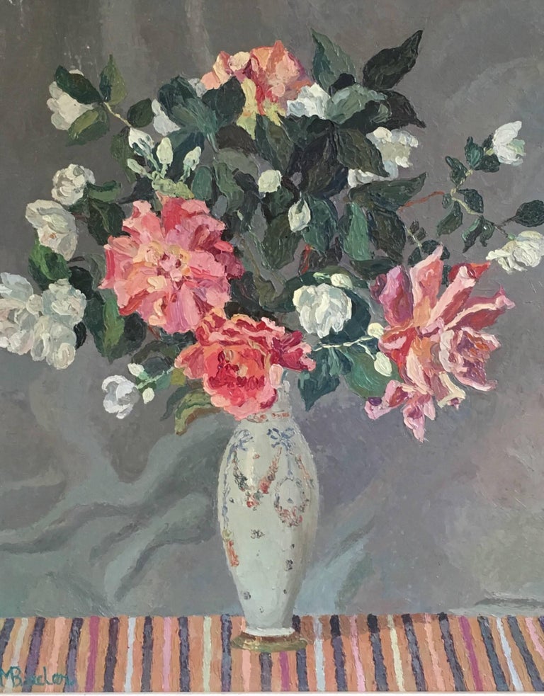 Marie-Anna Bader - 'Fleurs' French Bouquet, Impressionist Oil Painting ...