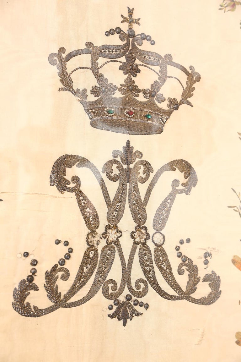 Marie Antoinette Hand- Embroidered Monogram, Framed at 1stDibs | marie antoinette monogram ...