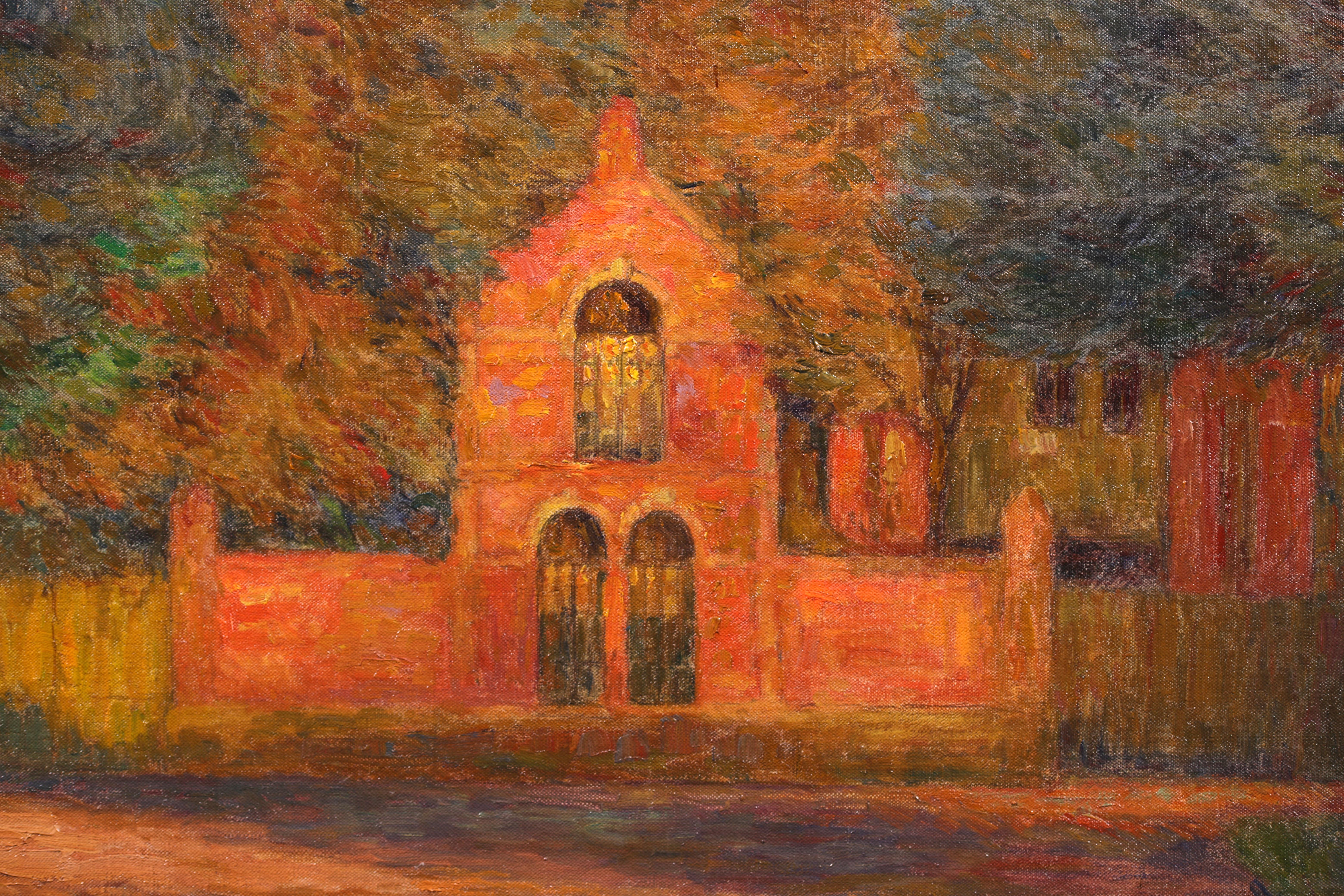 Marie Duhem - Douai - Crepescule - Impressionist Oil, Figures in ...