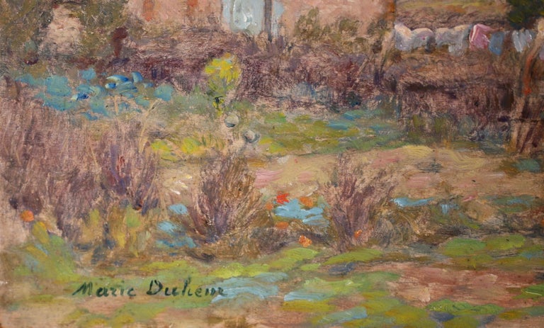 Marie Duhem - Drying Washing - French Impressionist Oil, Cottage in ...