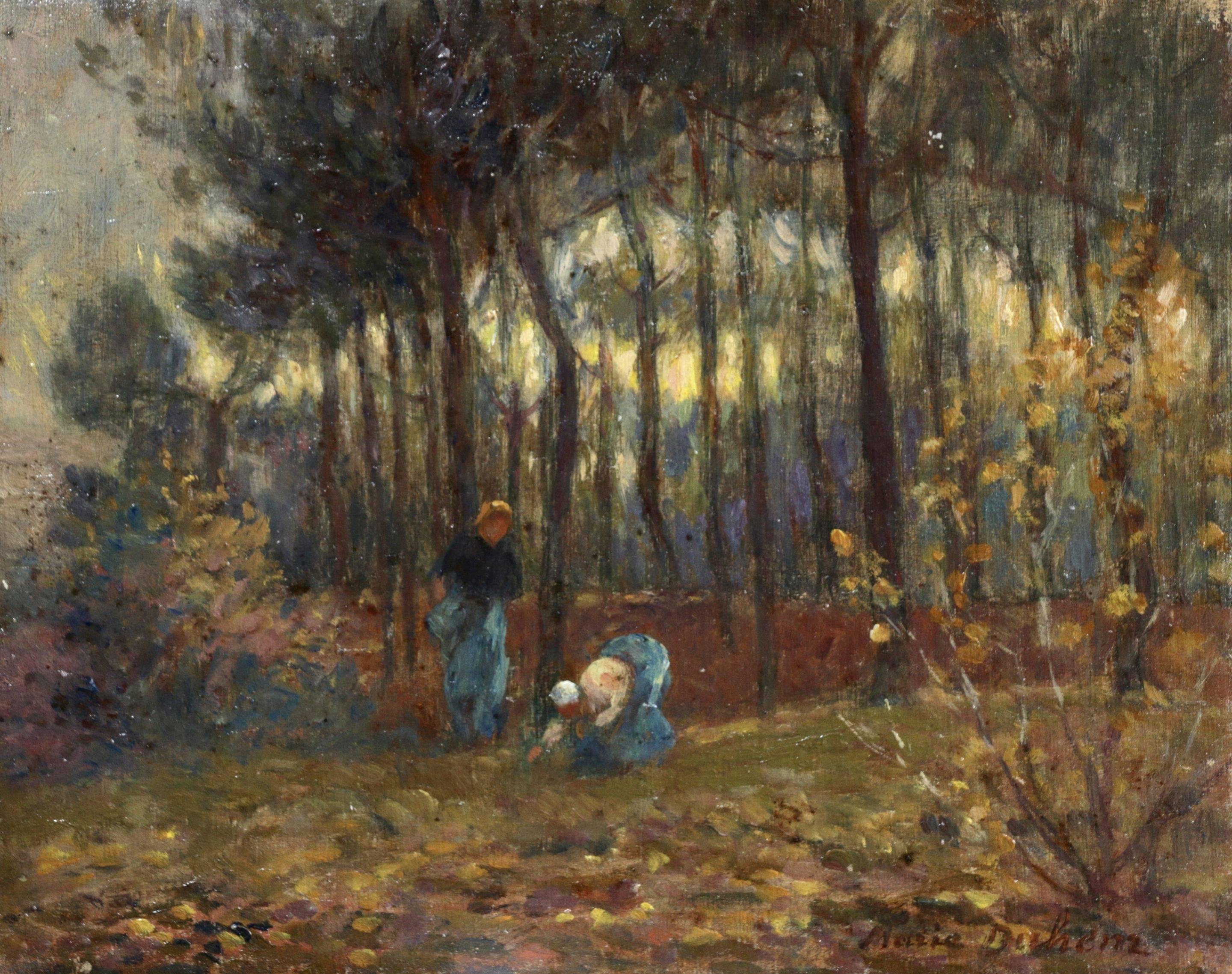 Marie Duhem - L'Automne - 19th Century Oil, Woman and Chickens Autumn ...