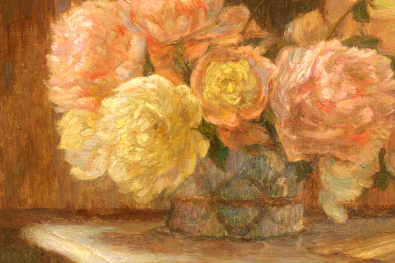 Marie Duhem - Pivoines - Impressionist Still Life Oil of Flowers by ...