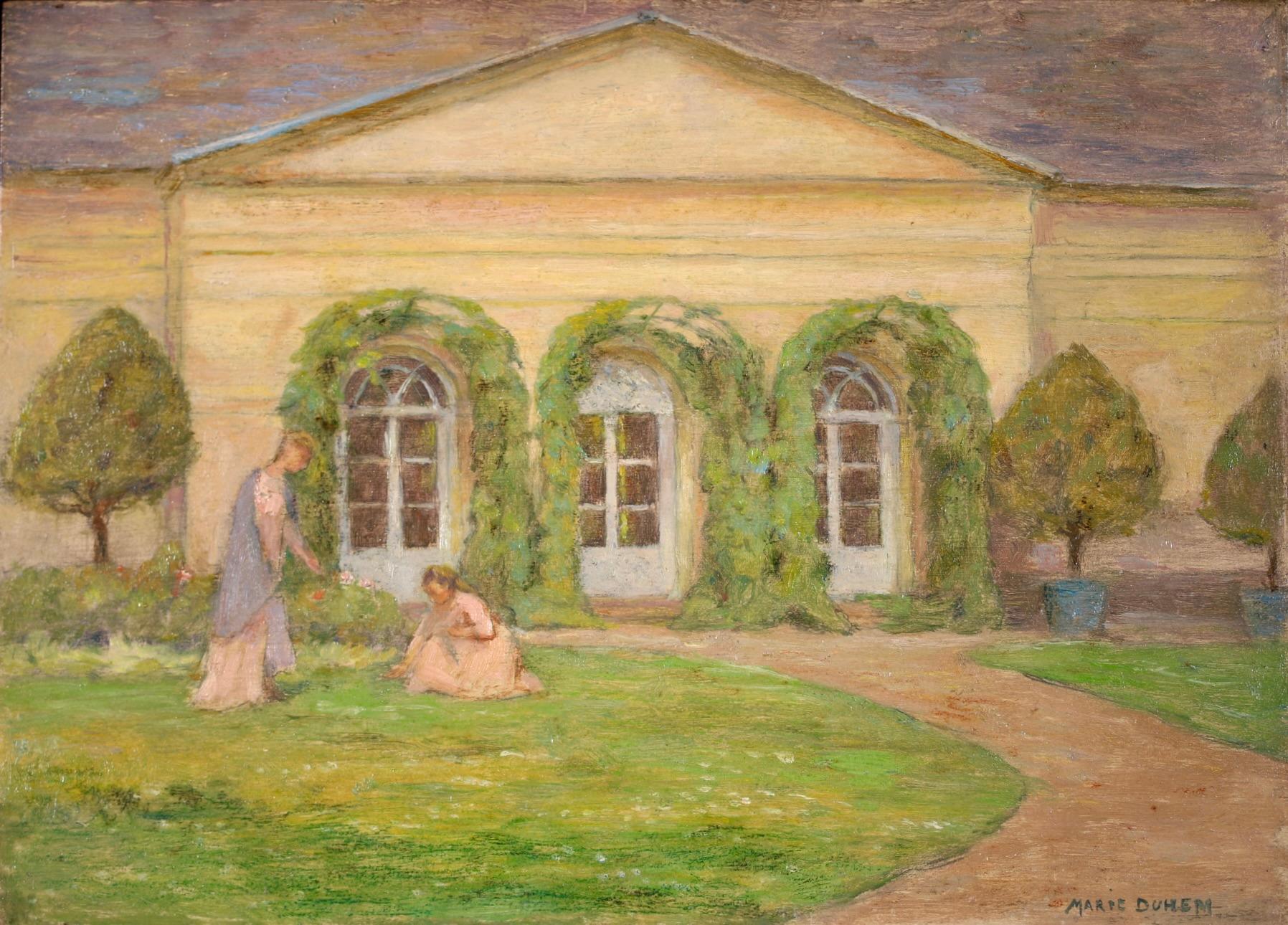 Marie Duhem - Harvest - 19th Century French Figure in Landscape Oil ...