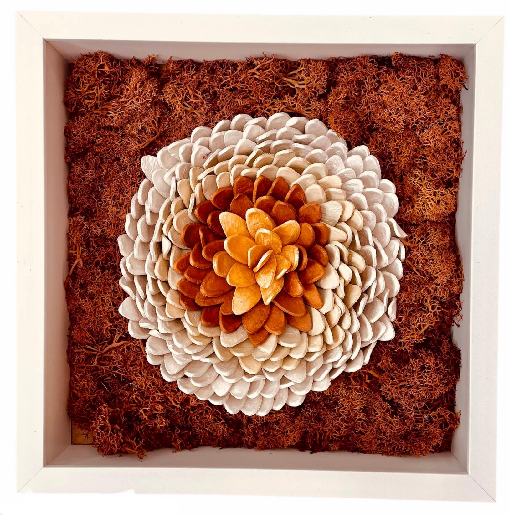 Marie Laforey - Flores 2- 3D nature inspired floral composition feather ...