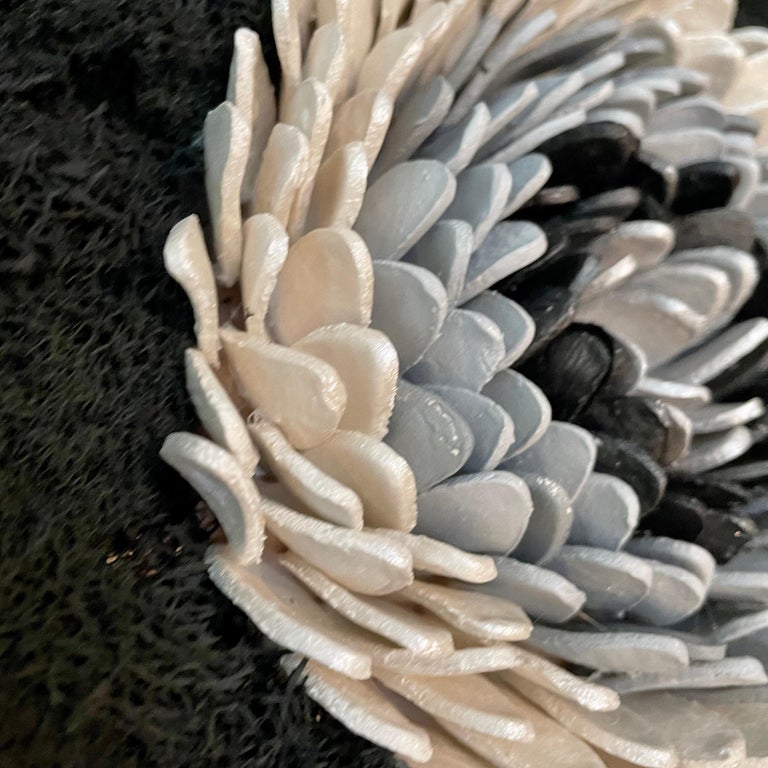 Marie Laforey - Flos 4- 3D nature inspired floral grey white clay and ...