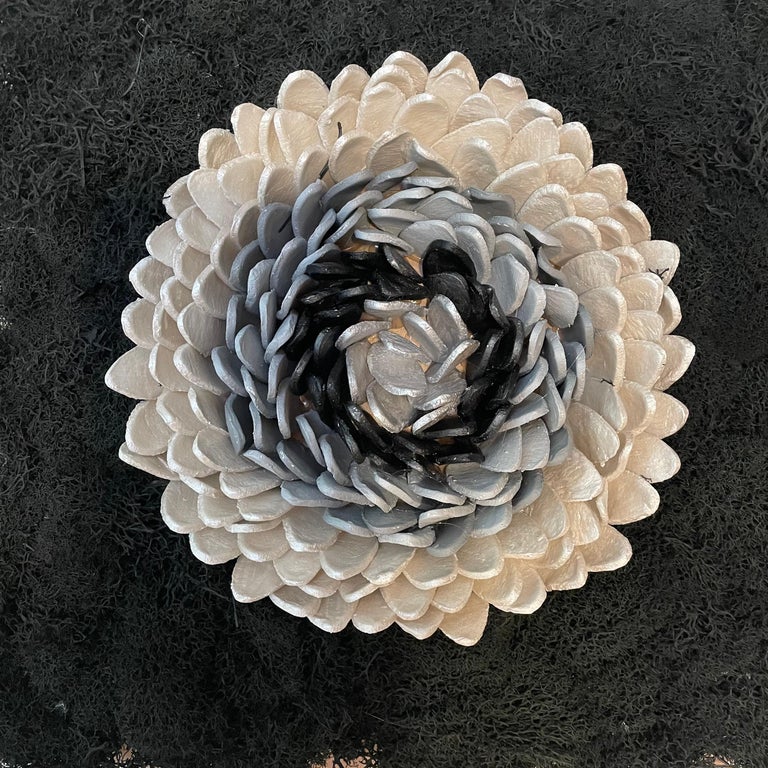 Marie Laforey - Flos 4- 3D nature inspired floral grey white clay and ...