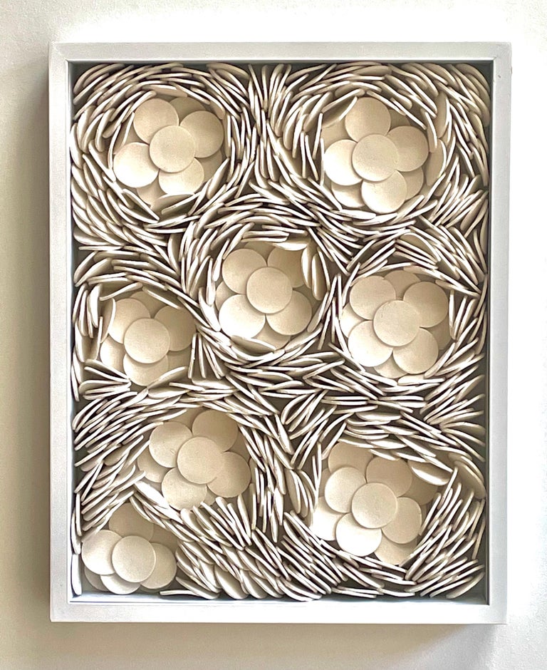 Marie Laforey - Lapis 618 - white 3D abstract floral geometric ceramic ...