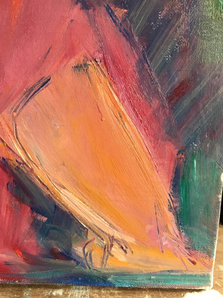 Marie Louise Garnavault - Pink Lady, Impressionist Portrait, Oil ...