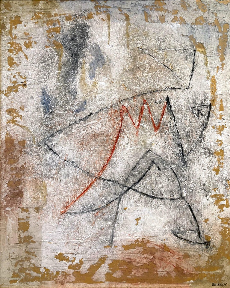 Pierre Marie Brisson - "No. 104_A" French Oil and Mixed Media Textured ...