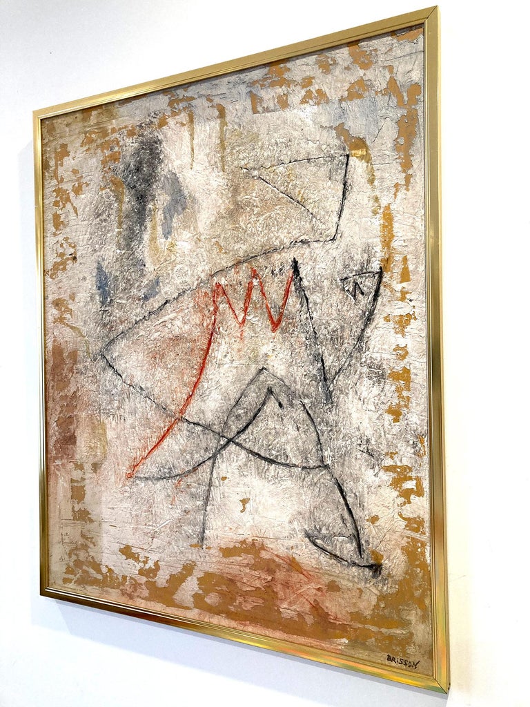 Pierre Marie Brisson - "No. 104_A" French Oil and Mixed Media Textured ...